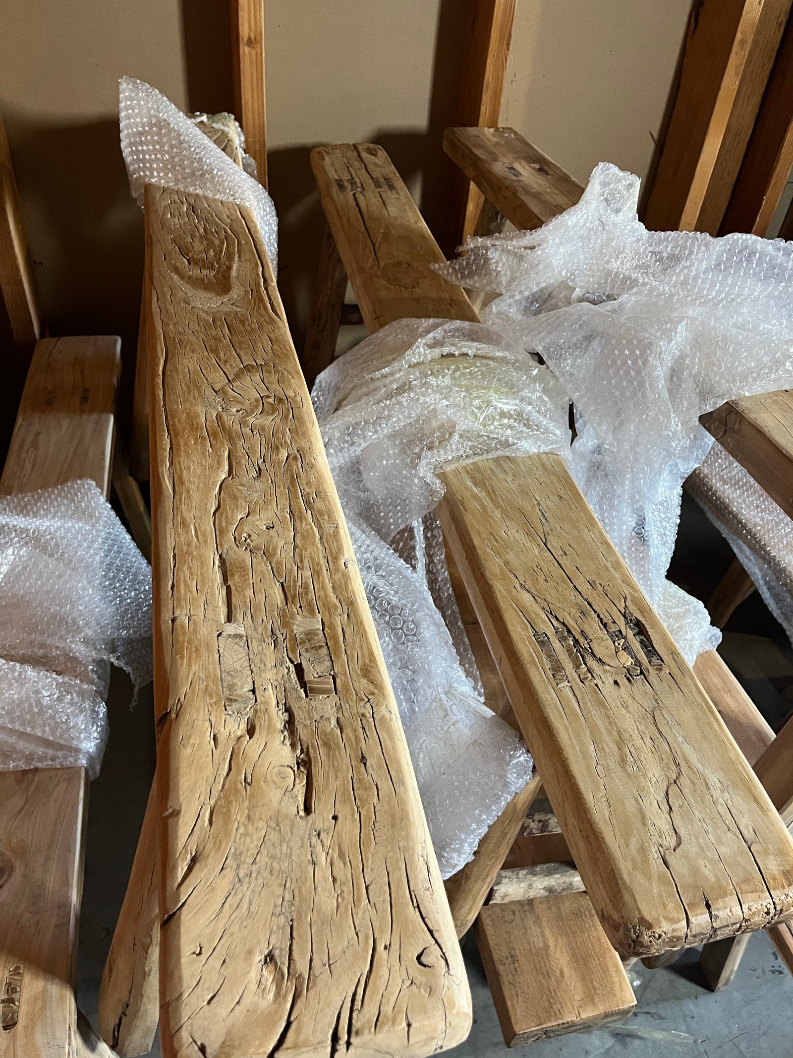 Vintage Chinese Wabi-Sabi Rustic Elm Wood Bench - Long Skinny – Queena Clay