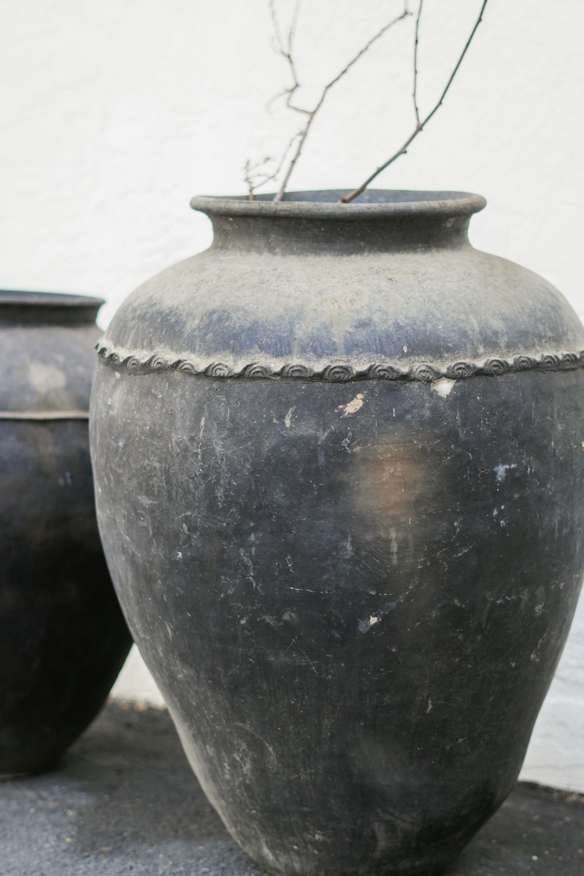 Large Vintage Rustic Ceramic Pot, Wabi-Sabi Vessel, Farmhouse Planter ...